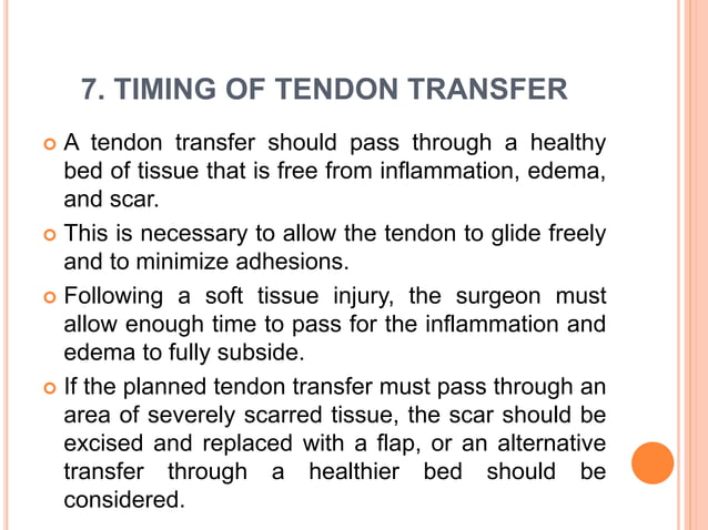 Indications and principles of tendon transfer | PPTX