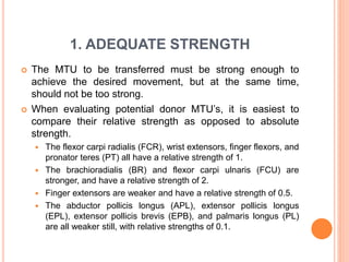 Indications and principles of tendon transfer | PPTX