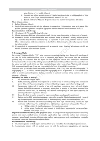 Indications and timing of intervention in congenital heart disease | PDF
