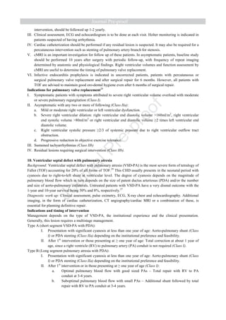 Indications and timing of intervention in congenital heart disease | PDF