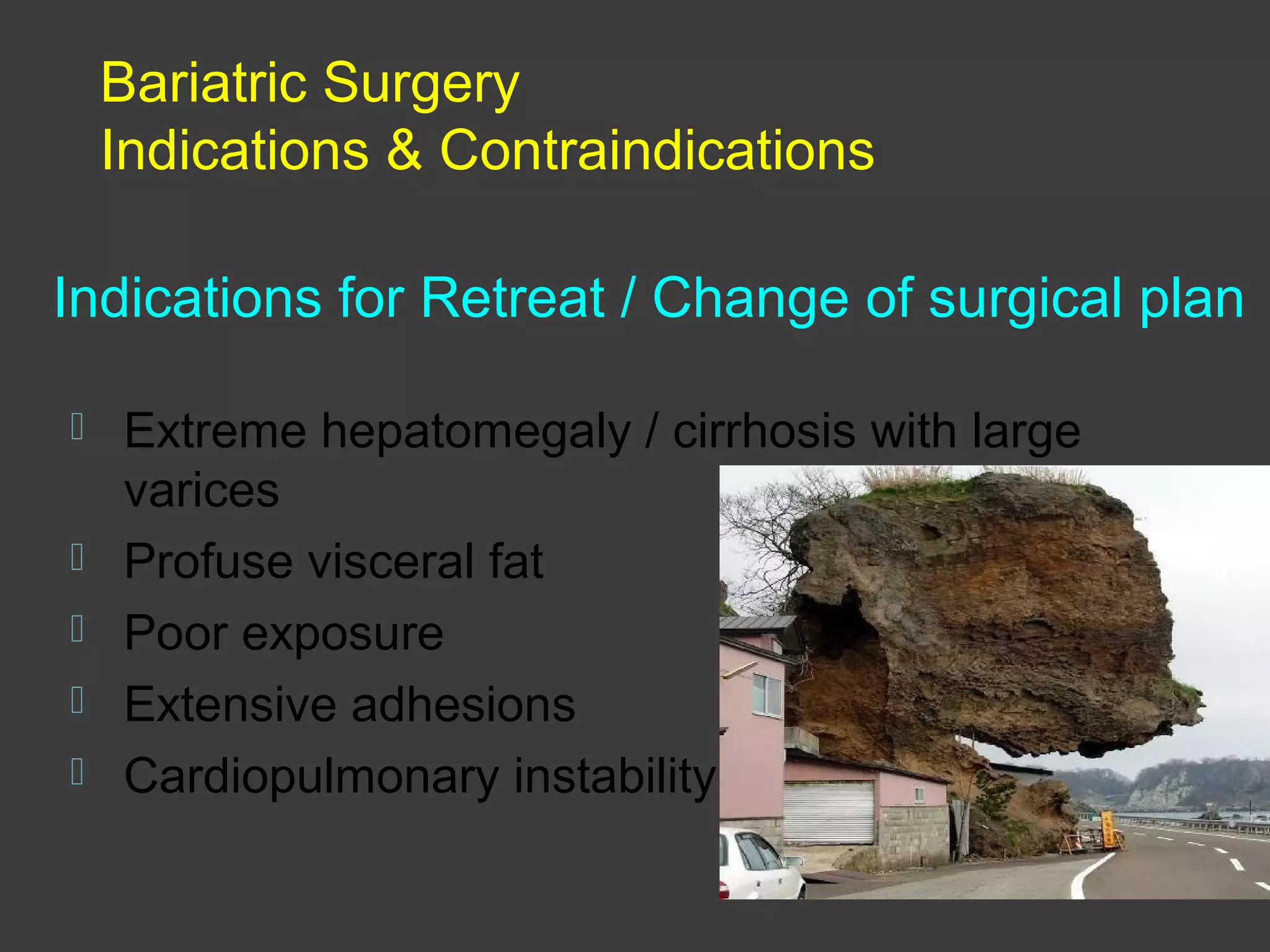 Indications & c.i in bariatric surgery | PPT
