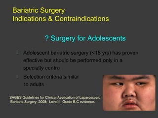 Indications & c.i in bariatric surgery | PPT