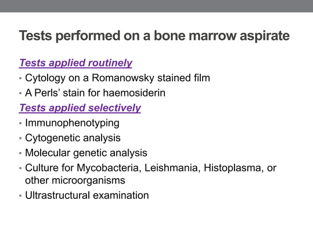Indications for bone marrow examination | PPTX