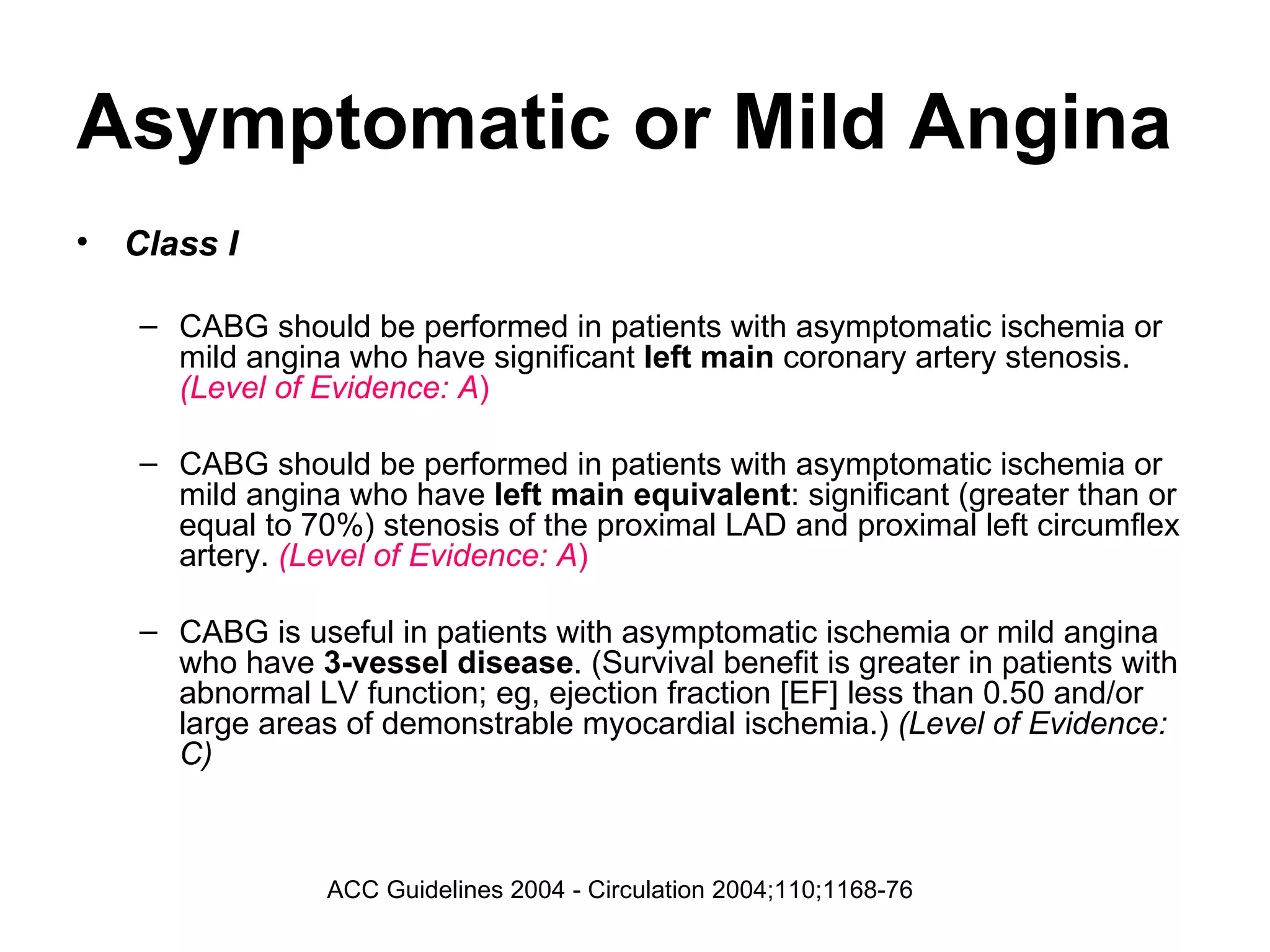 Indications For Cabg | PPT