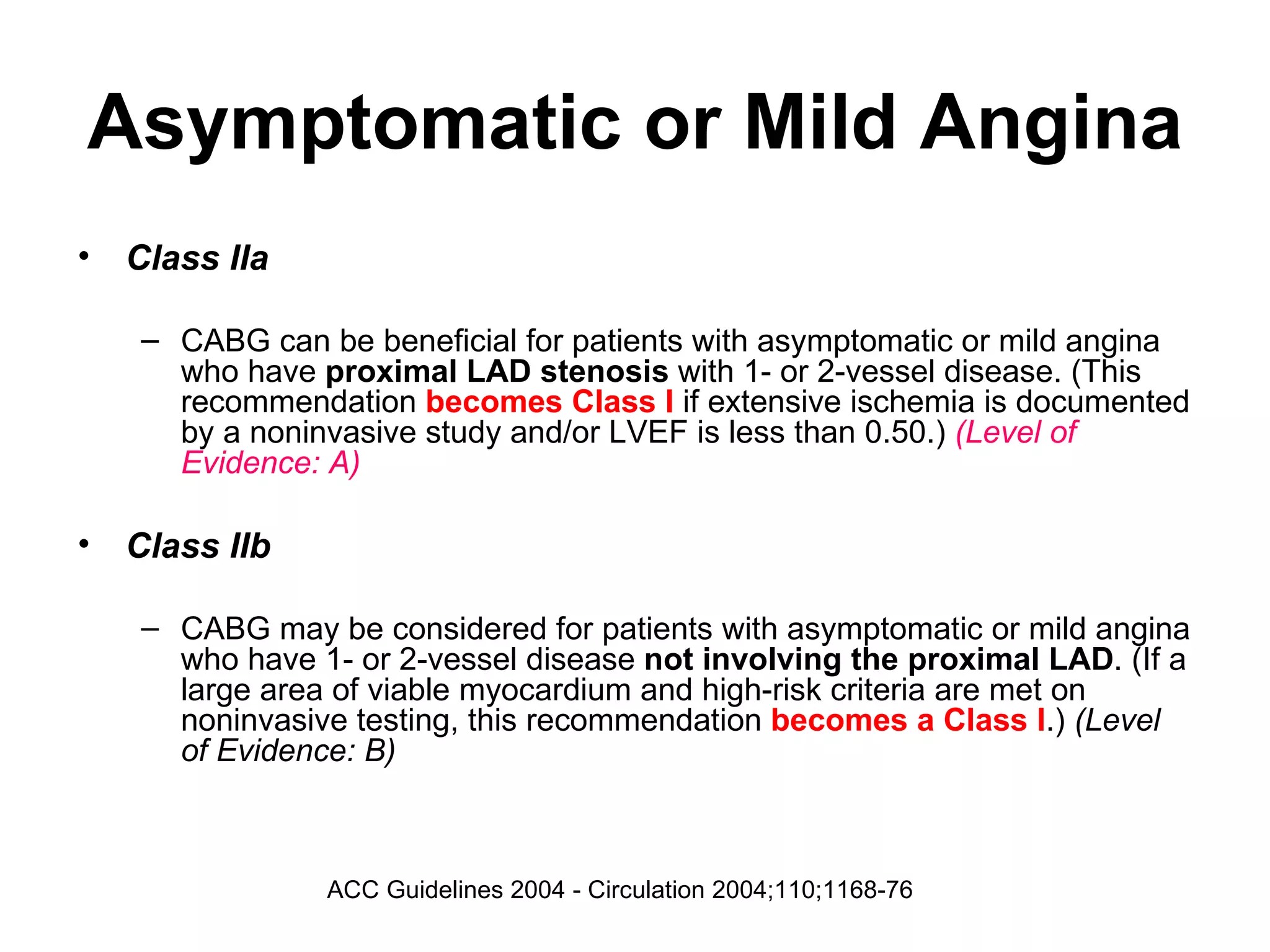Indications For Cabg | PPT