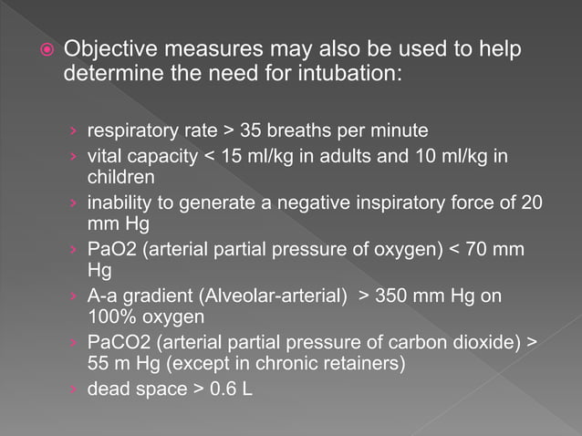indications for intubation and extubation. MV.pptx | Lung and Respiratory Health | Diseases and ...