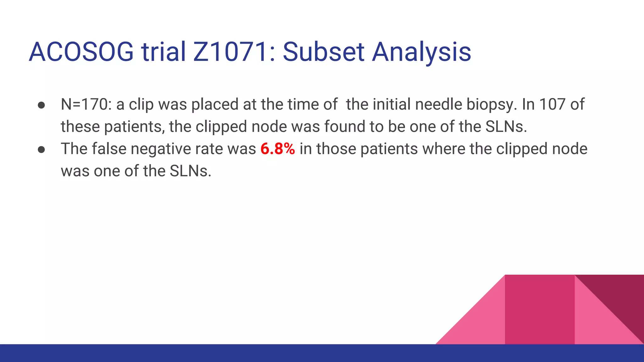 Indications for slnb in patients undergoing nac with clinically ...