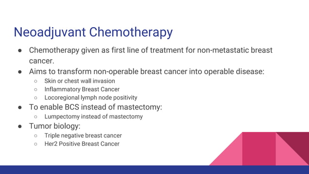Indications for slnb in patients undergoing nac with clinically ...