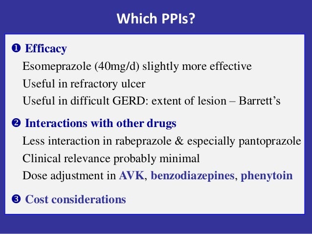 Indications of proton pump inhibitors