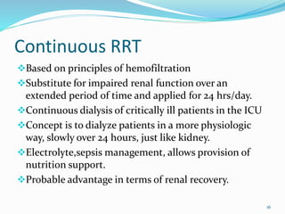 Indications of renal replacement therapy | PPTX