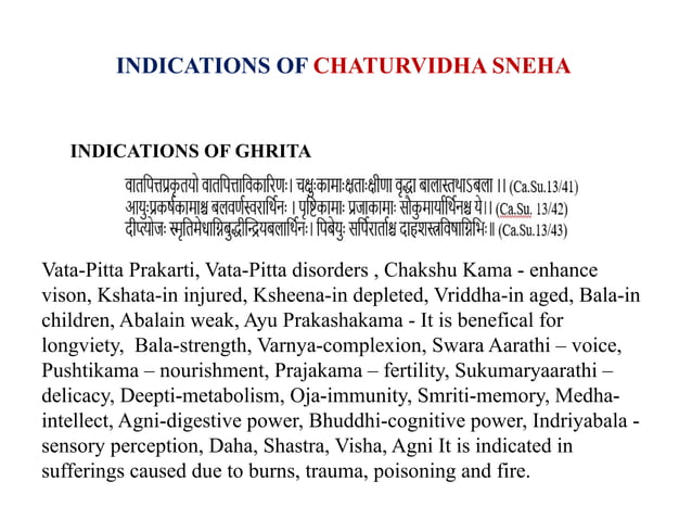 Indications of Sneha in Ayurveda Panchakarma.pptx