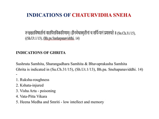 Indications of Sneha in Ayurveda Panchakarma.pptx