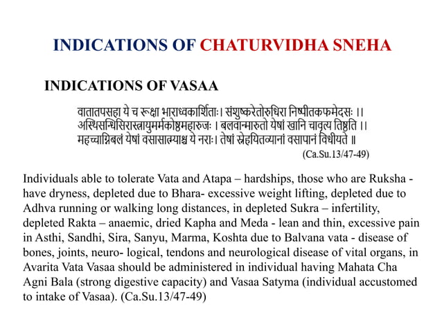 Indications of Sneha in Ayurveda Panchakarma.pptx
