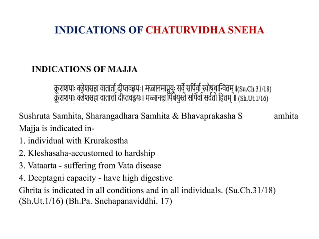 Indications of Sneha in Ayurveda Panchakarma.pptx