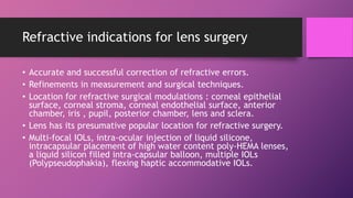 Indications & techniques of lens surgery | PPTX | Eye and Vision ...