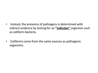 Indicator organisms and water quality | PPTX