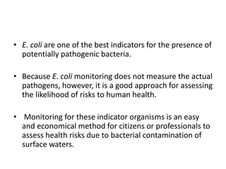 Indicator organisms and water quality | PPTX