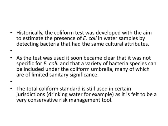 Indicator organisms and water quality | PPTX