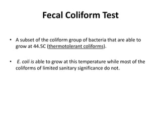 Indicator organisms and water quality | PPTX
