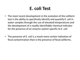 Indicator organisms and water quality | PPTX