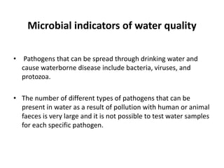 Indicator organisms and water quality | PPTX