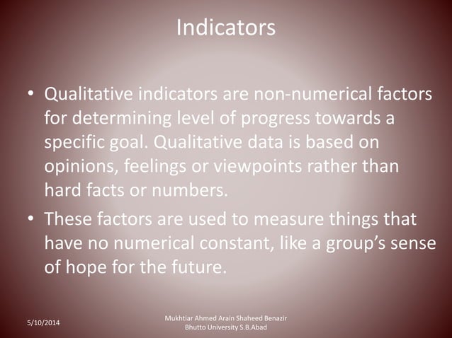 indicators in qualitative research method | PPT