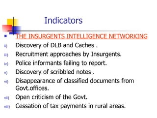 Indicators Of Insurgency | PPT