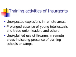 Indicators Of Insurgency | PPT