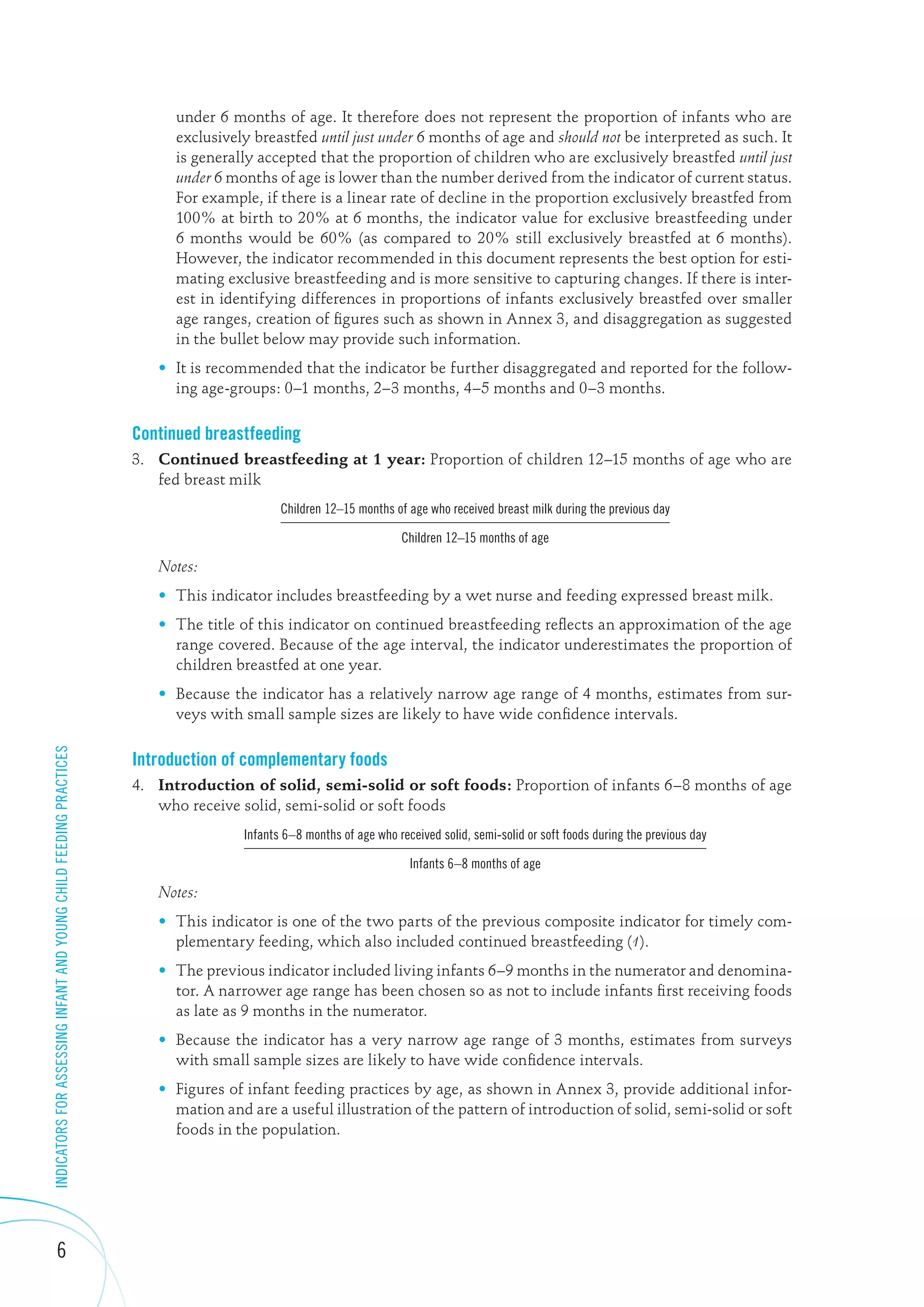 Indicators for assessing infant and young child feeding practices Part ...