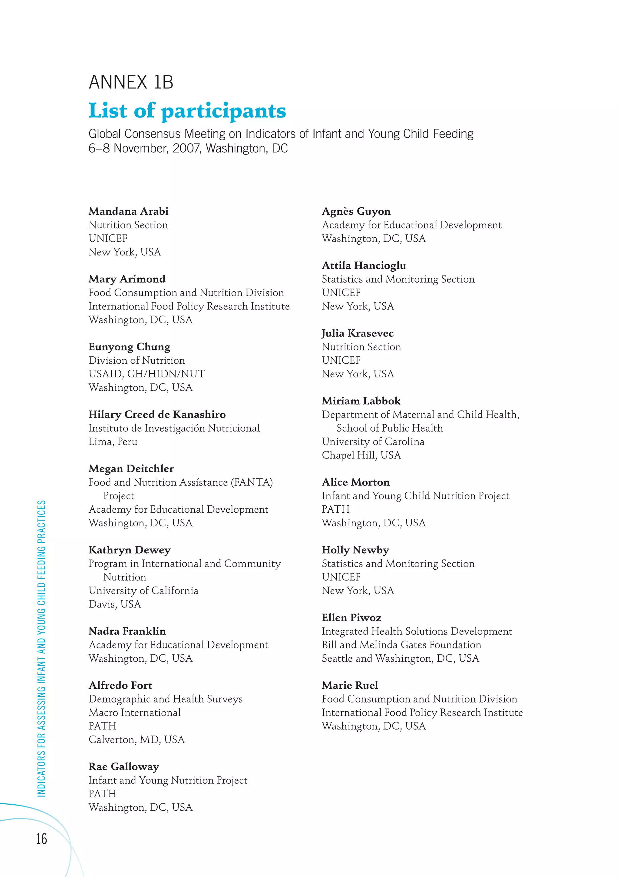 Indicators for assessing infant and young child feeding practices Part ...