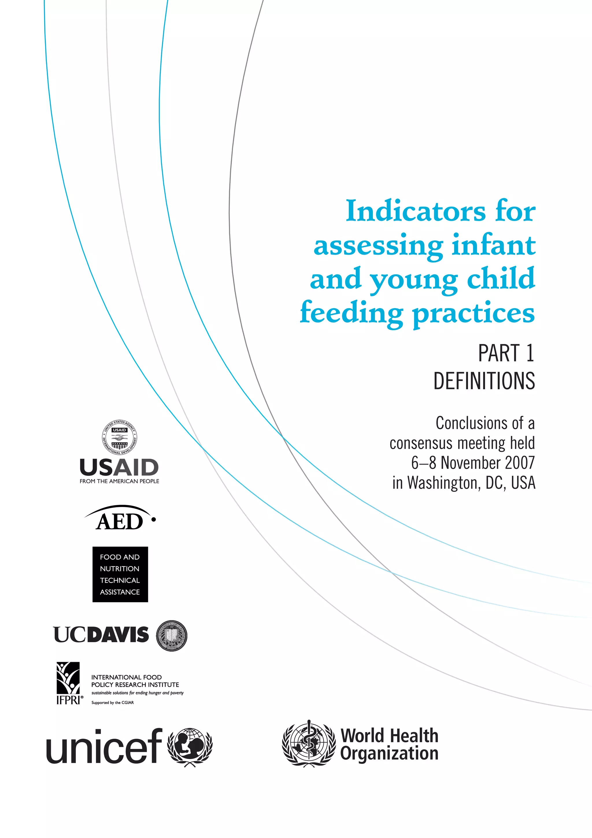 Indicators for assessing infant and young child feeding practices Part ...