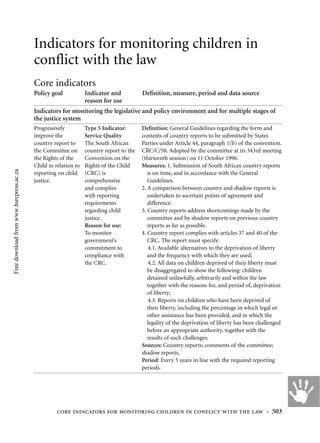 Indicators For Monitoring Children In Conflict With The Law | PDF