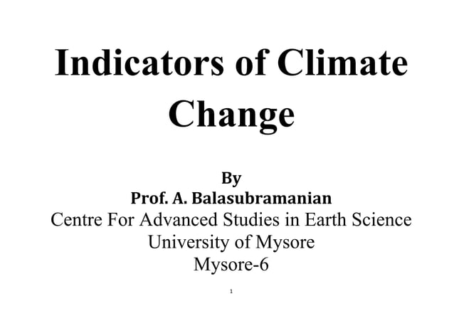 Indicators of climate change | PDF
