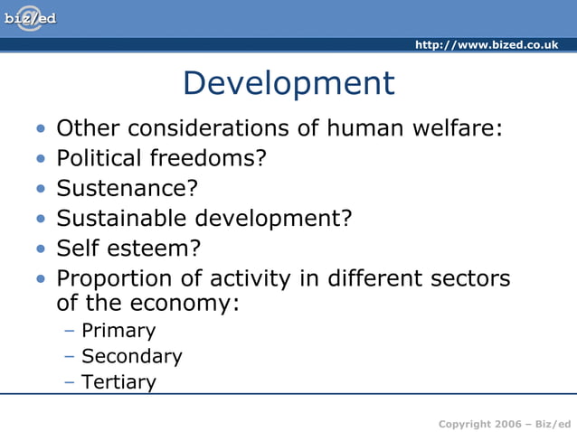 Indicators Of Economic Development | PPT