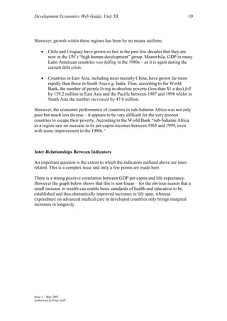 Indicators Of Economic Development | PDF