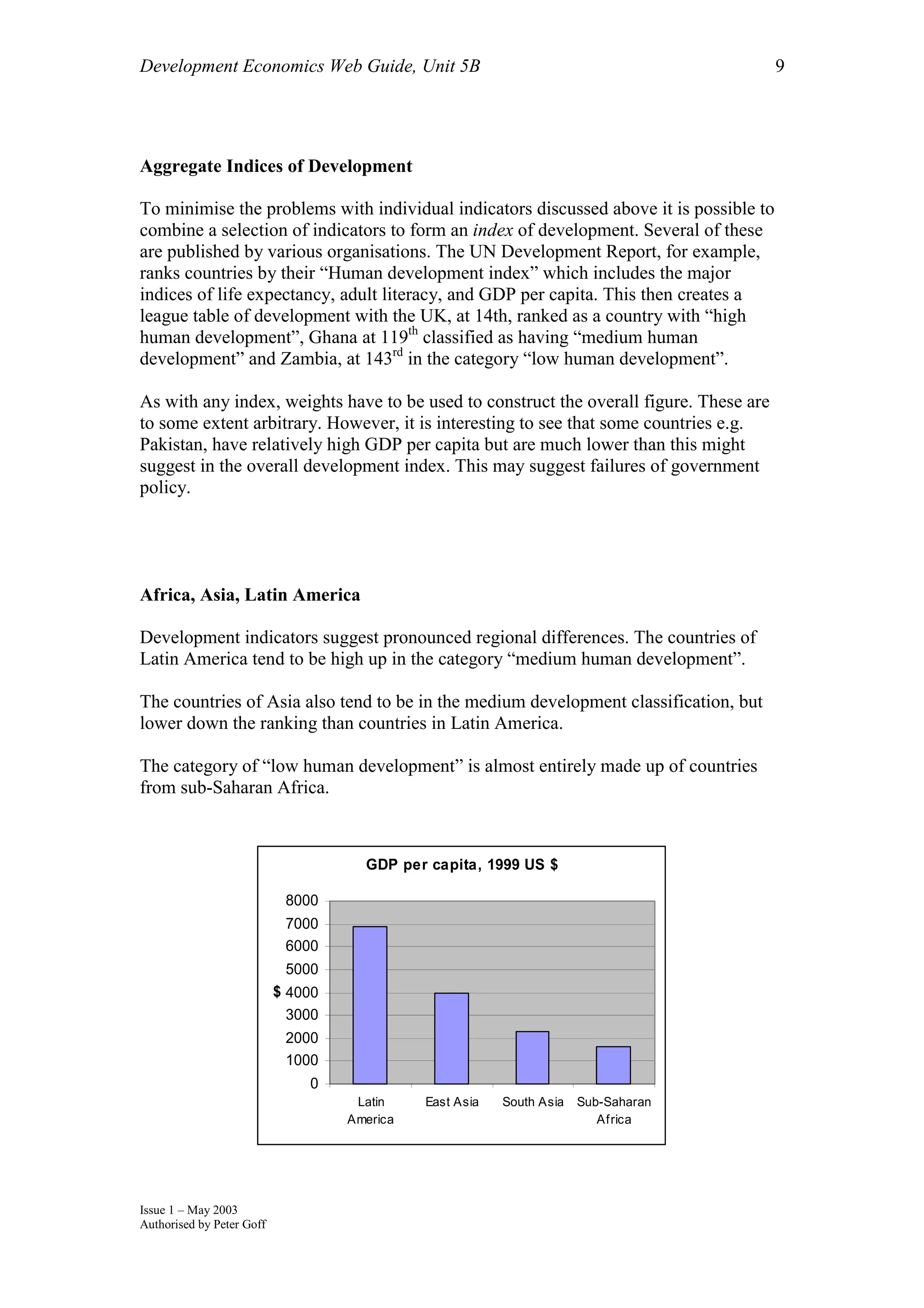 Indicators Of Economic Development | PDF