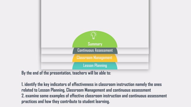 Indicators of effectiveness in istruction and continuous assessment (1 ...