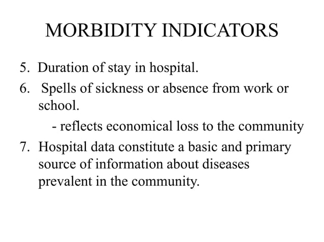 Indicators of health | PPTX | Diseases and Conditions | Medical Health