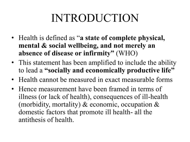 Indicators of health | PPTX | Diseases and Conditions | Medical Health