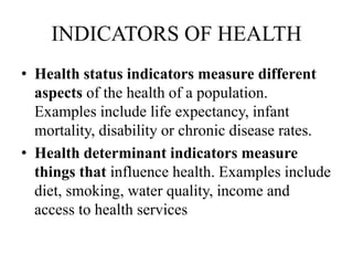 Indicators of health | PPTX