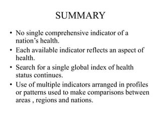 Indicators of health | PPTX
