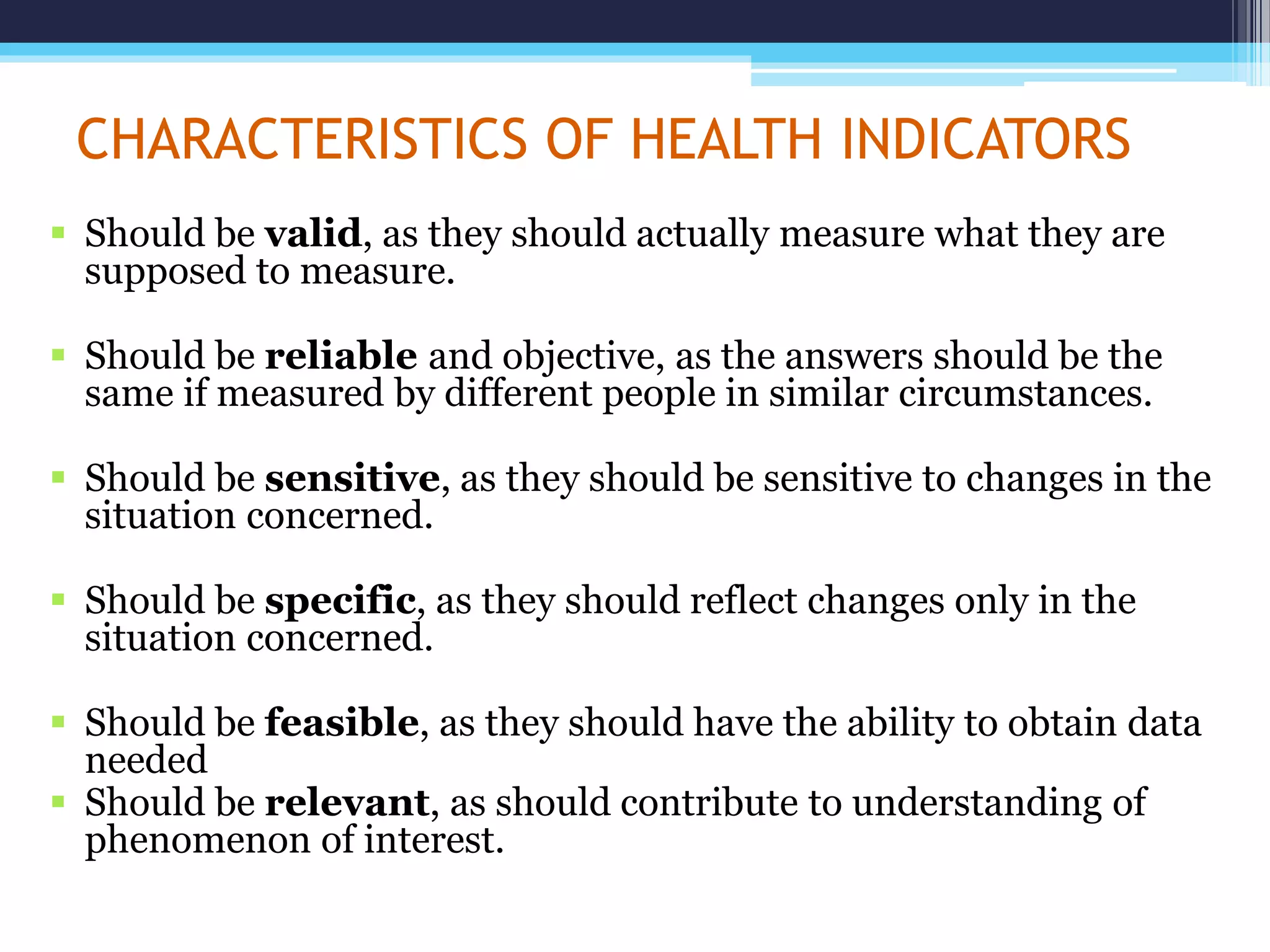 Indicators of health | PPTX