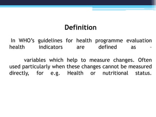 Indicators of health | PPTX