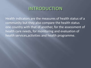 Indicators of health | PPTX