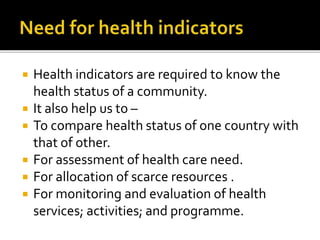 Indicators of health.pptx. ... | PPTX