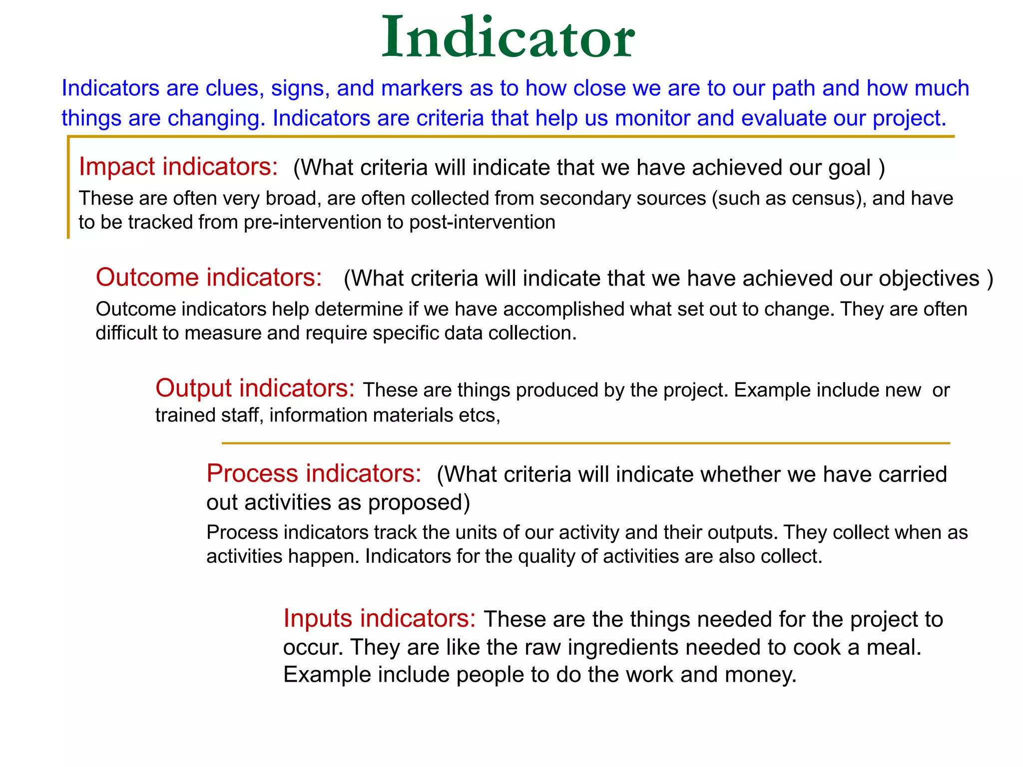 Indicators & Targets Example | PPTX