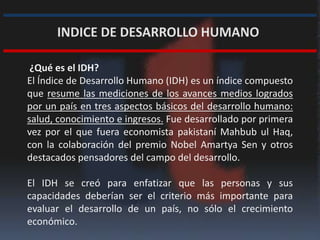 Indice de desarrollo humano | PPTX