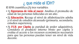 Indice de Desarrollo Humano. Aspectos basicos | PPTX