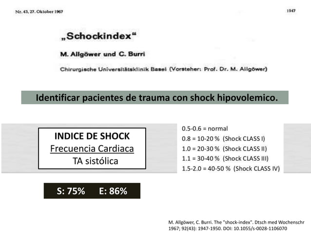 Indice de shock, shock index, trauma