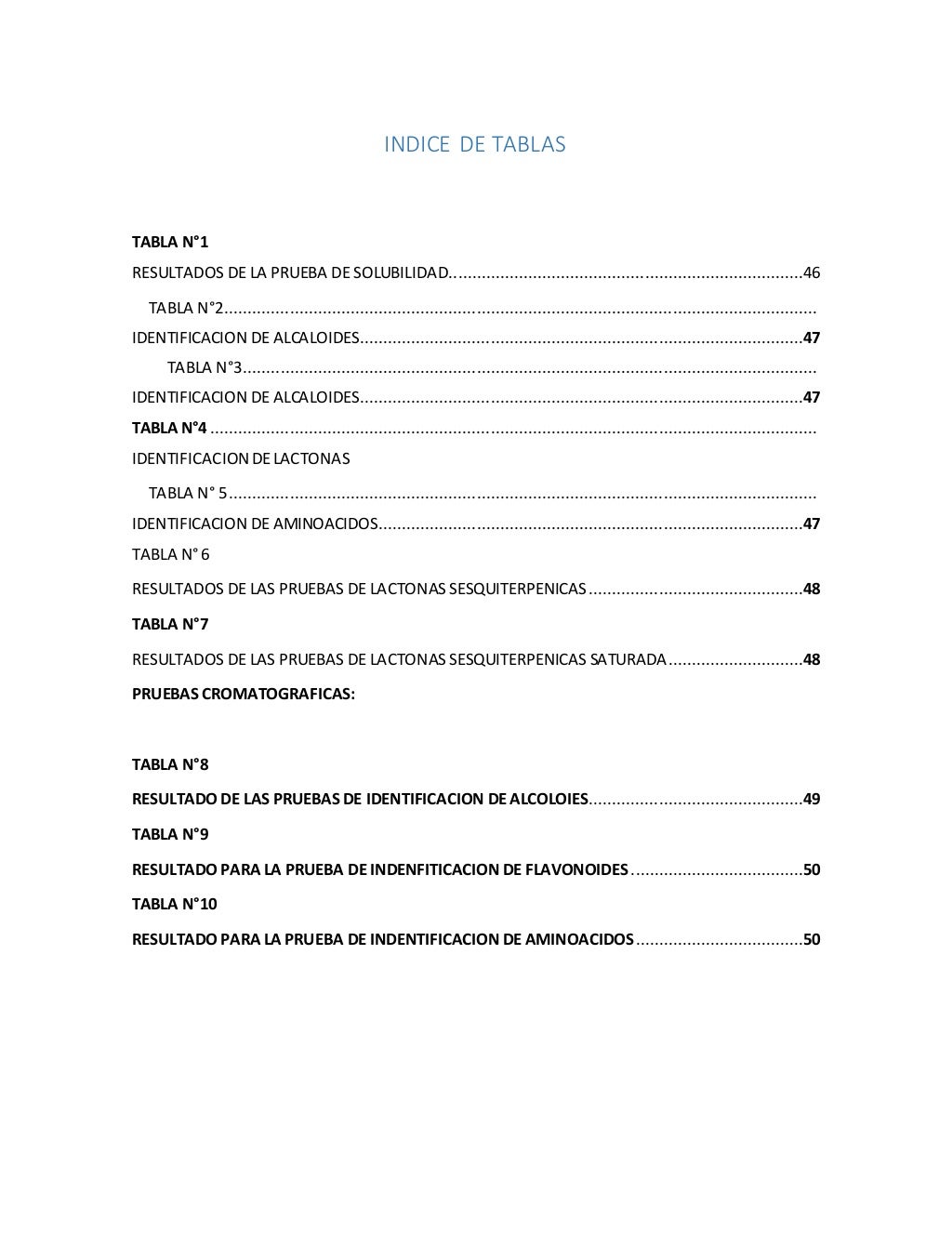Indice De Tablas